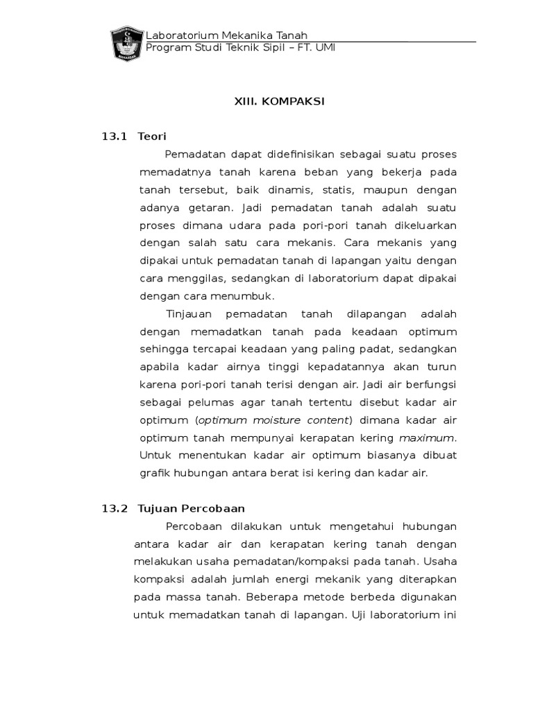 Materi & Perhitungan (Kompaksi) | PDF