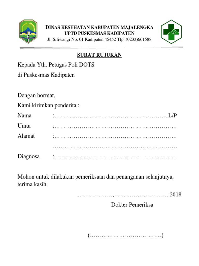 Form Surat Rujukan MINPRO | PDF