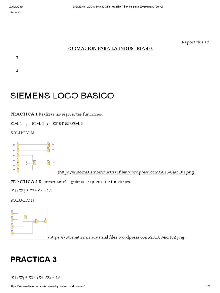 SIEMENS LOGO BASICO Formación Técnica | PDF | Equipo | Componentes ...