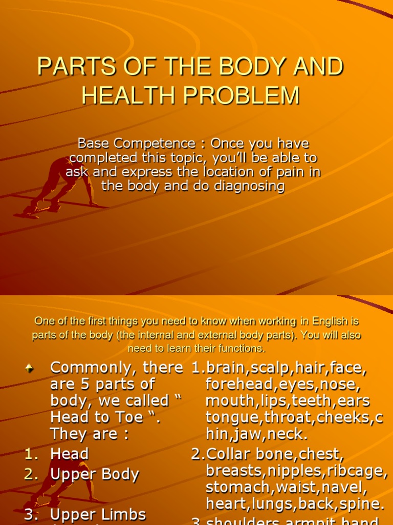 Tk.2 Md. Parts of The Body and Health Problem - (Bahasa Inggris) | PDF ...
