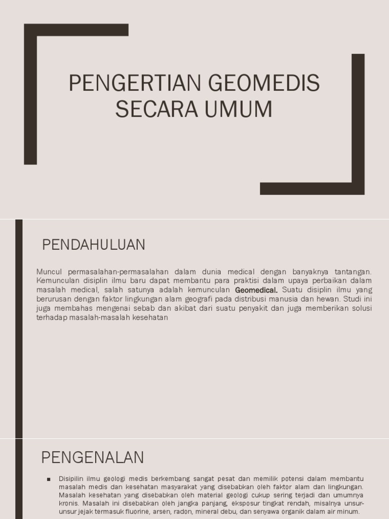 Pengertian Geomedis Secara Umum | PDF