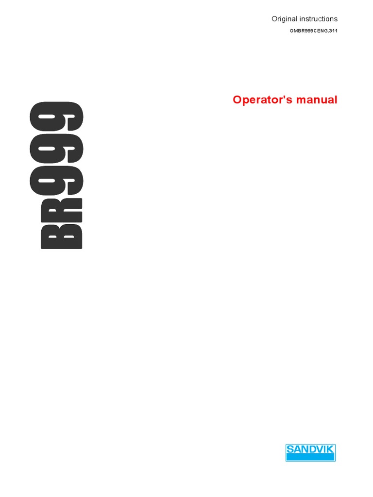 Sandvik Operators Manual | PDF | Air Pollution | Personal Protective ...