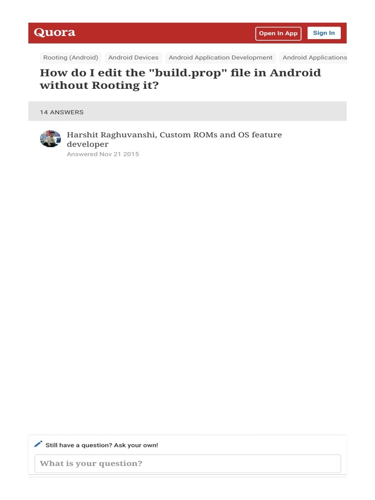 How Do I Edit The Build Prop File in Android Without Rooting It | Download Free PDF | Android ...