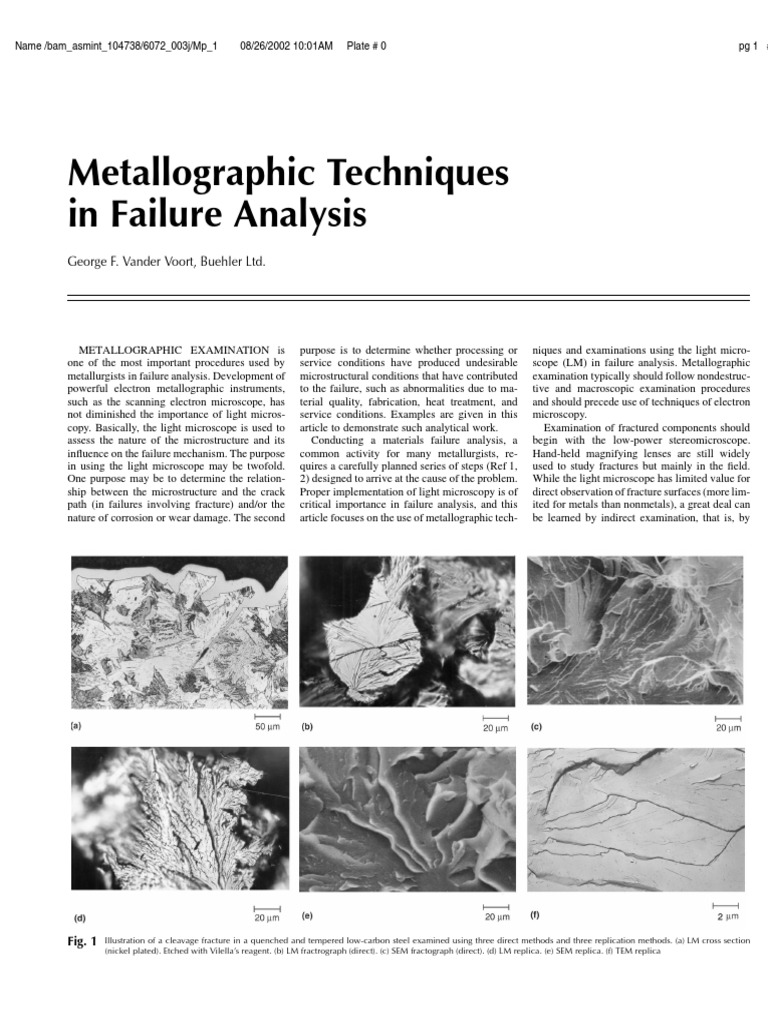 Metallographic Techniques in Failure Analysis | PDF | Fracture ...