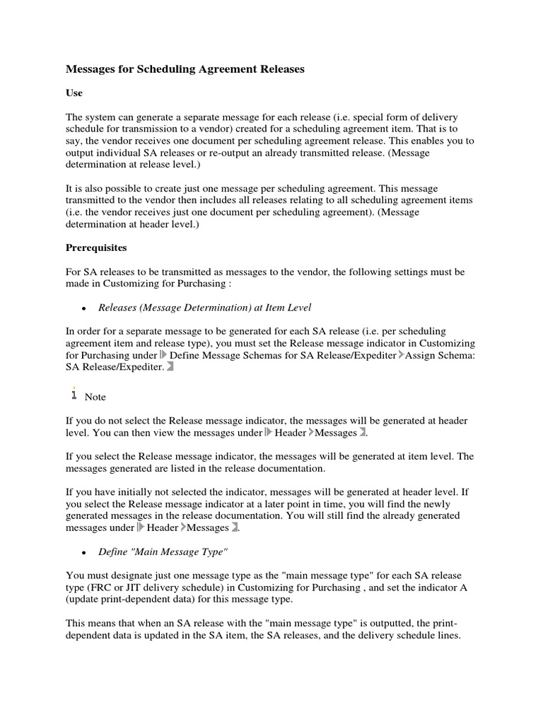 Scheduling Agreement Release Docu | PDF | Electronic Data Interchange | Digital Technology
