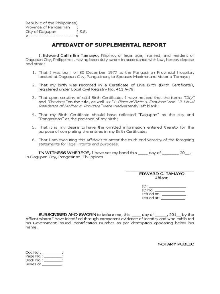 Affidavit Supplemental Report | PDF