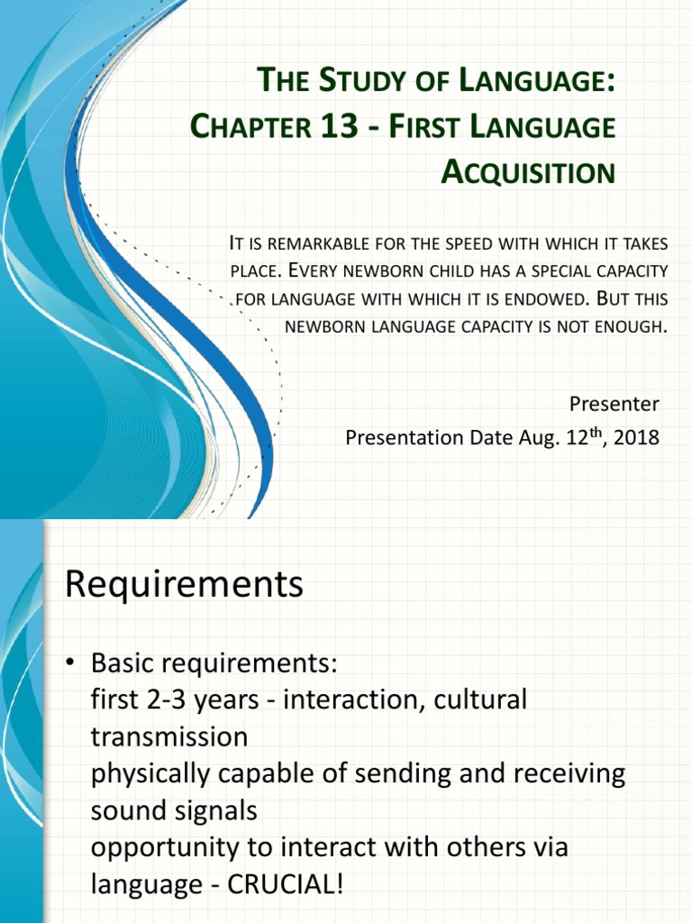 Chapter 13 - First Language Acquisition | PDF | Language Acquisition ...