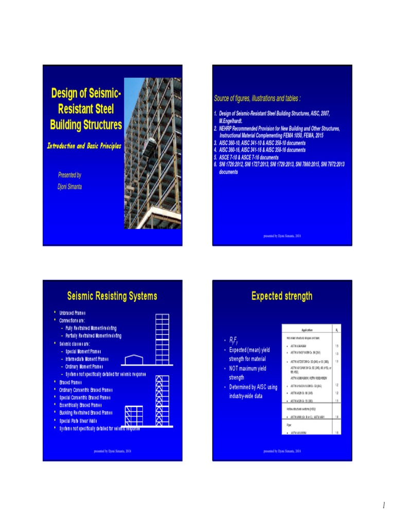 Design of Seismic Resistant Steel Building Structures-Introduction ...