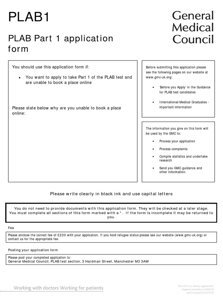 PLAB Part 1 Application Form Guide | PDF | Race And Ethnicity In The ...