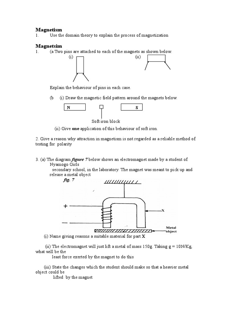 Magnetism Questions | Inductor | Magnet