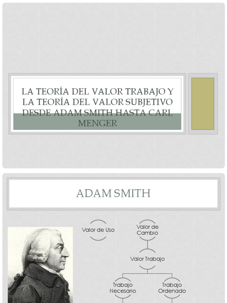 La Teoría Del Valor Trabajo y La Teoría Del Valor Subjetivo Desde Adam ...