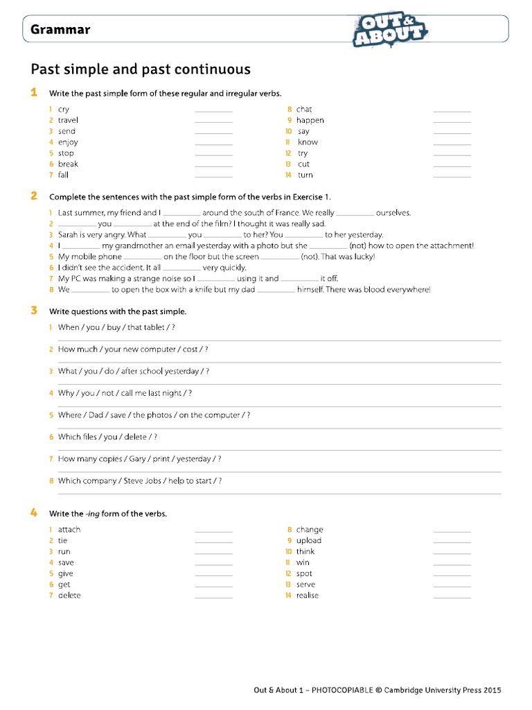 Past Simple and Past Continuous Worksheet | PDF