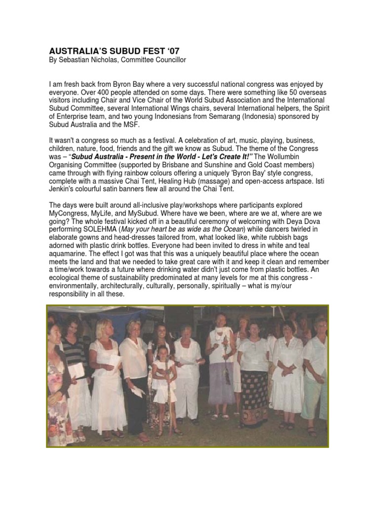 Celebrating Subud in Australia: A Review of Subud Australia's National ...