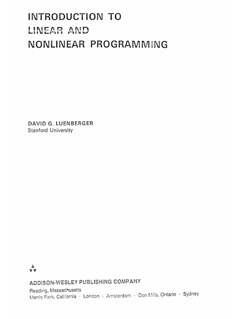 Introduction To Linear and Nonlinear Programing | PDF