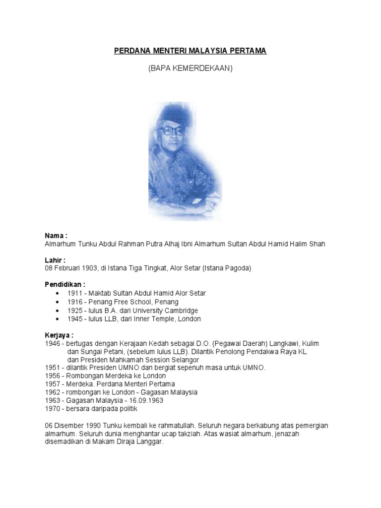 Biodata Perdana Menteri | PDF | Politik | Perjalanan