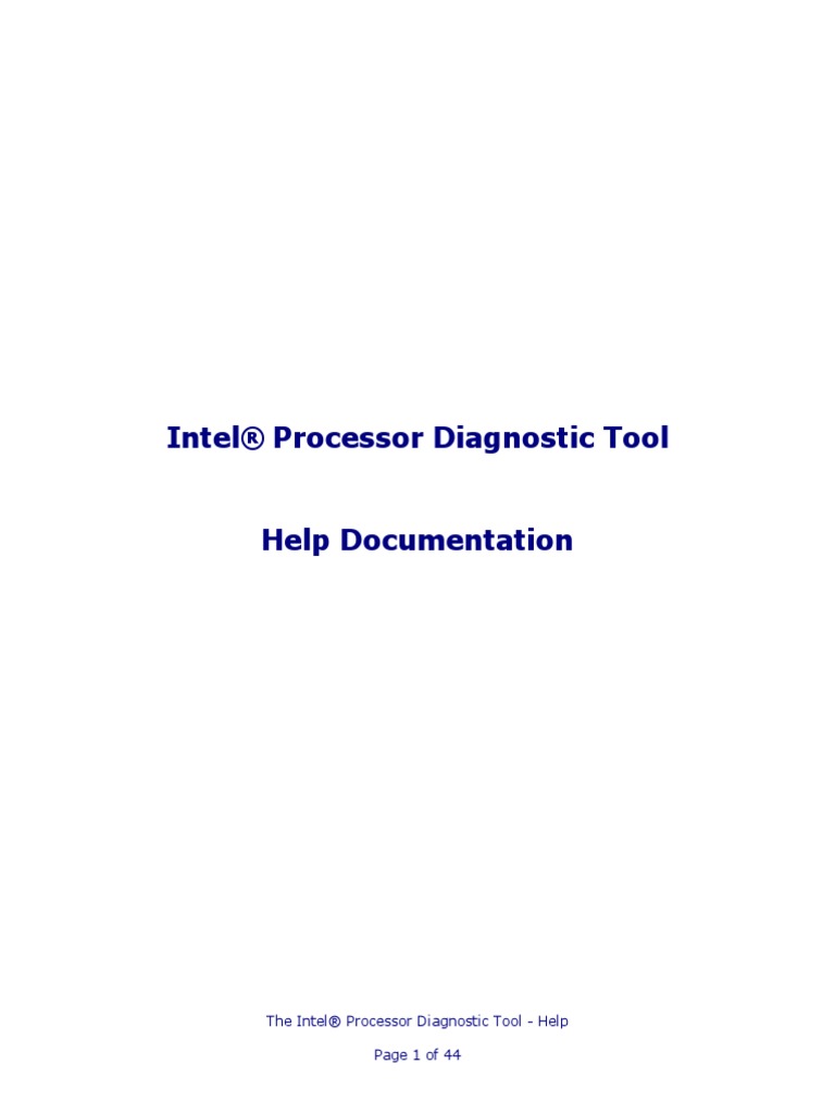 Intel Processor Diagnostic Tool Help | Download Free PDF | Computing ...