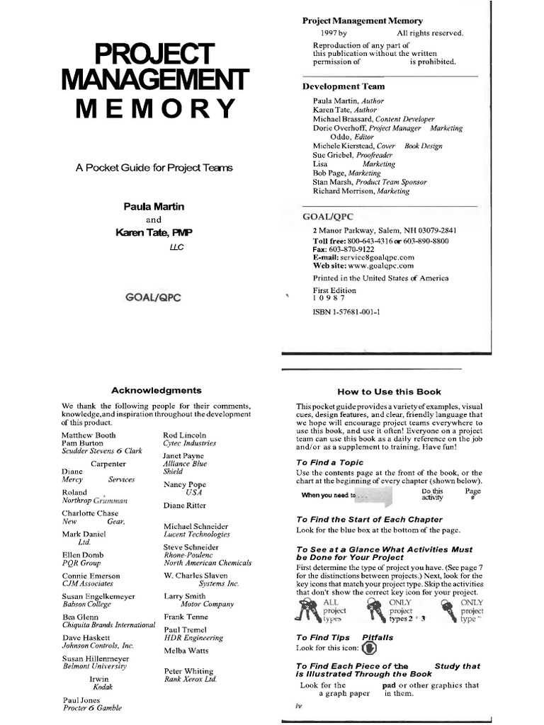 Project Management Memory Jogger | PDF