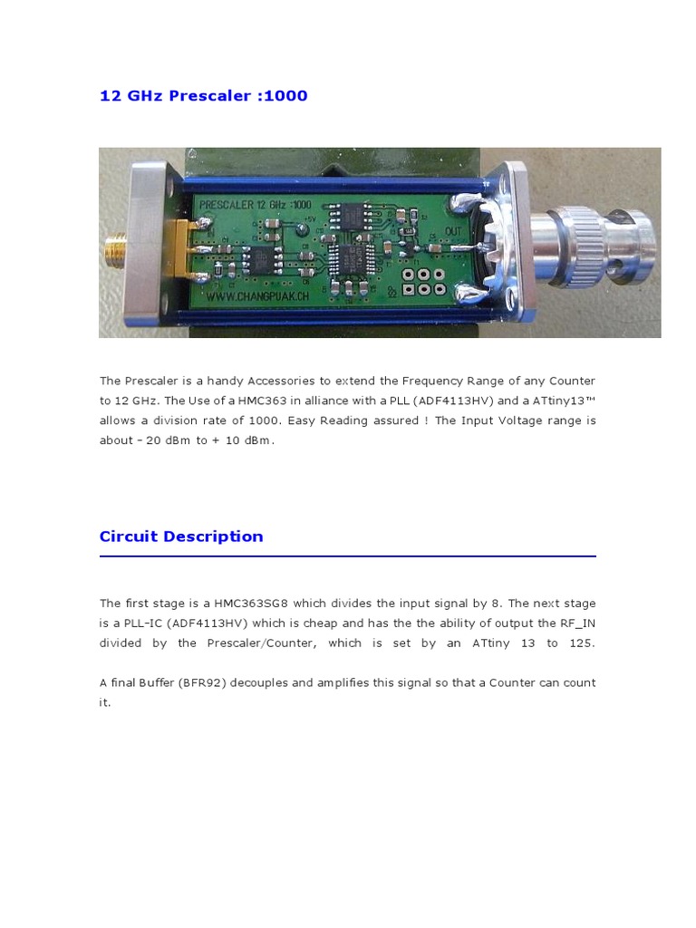 12 GHZ Prescaler | PDF