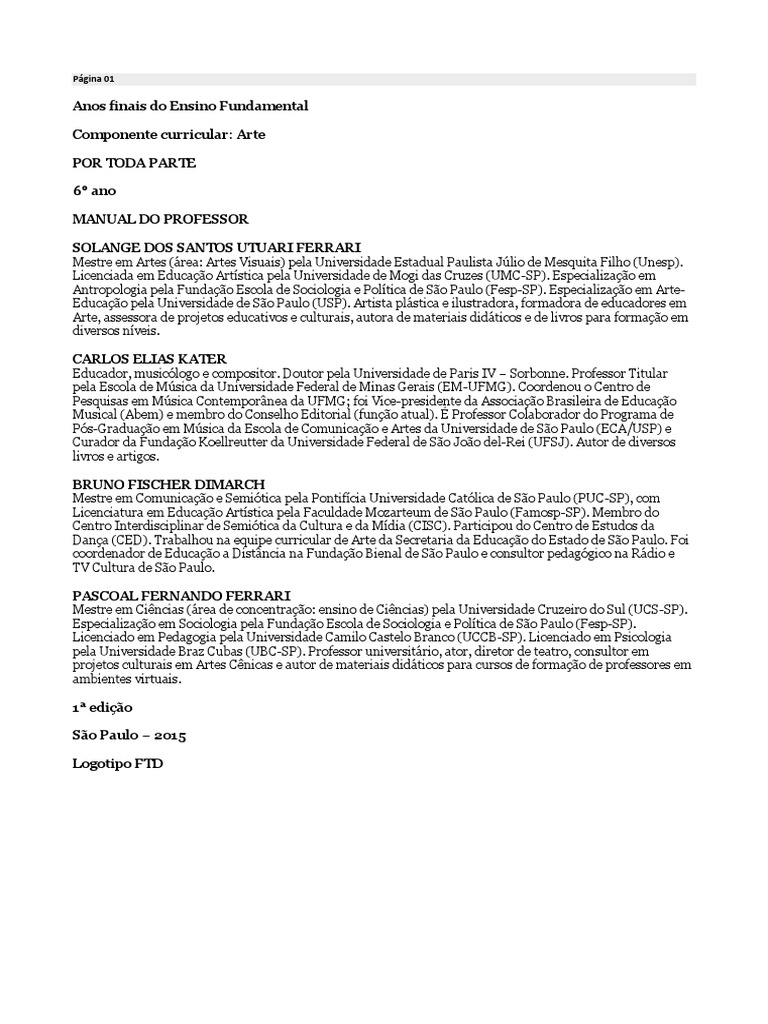 FTD ART PP6 Matriz Lin P | PDF | Pinturas | Tempo