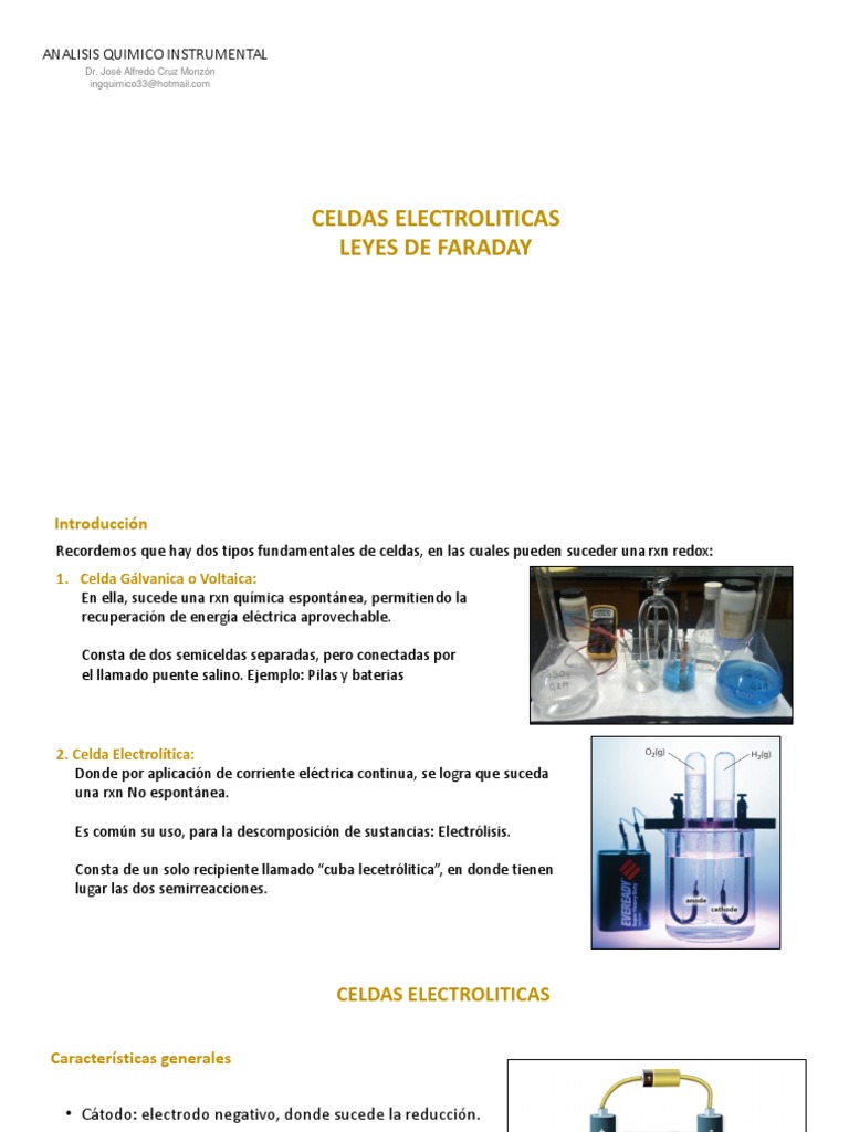 Introducciòn A Las Celdas Electroliticas | PDF | Redox | Electricidad