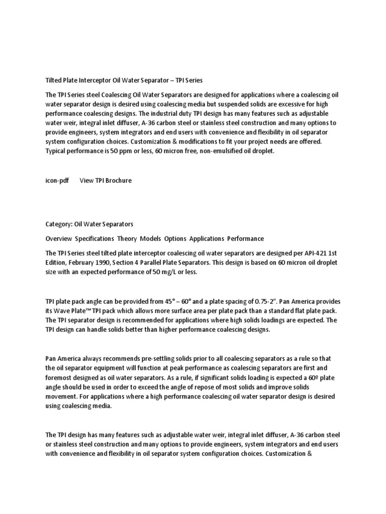 OWS Design Basis | PDF | Viscosity | Petroleum