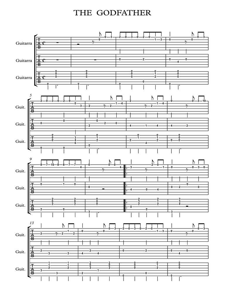 THE GODFATHER Tab - Partitura Completa PDF | PDF