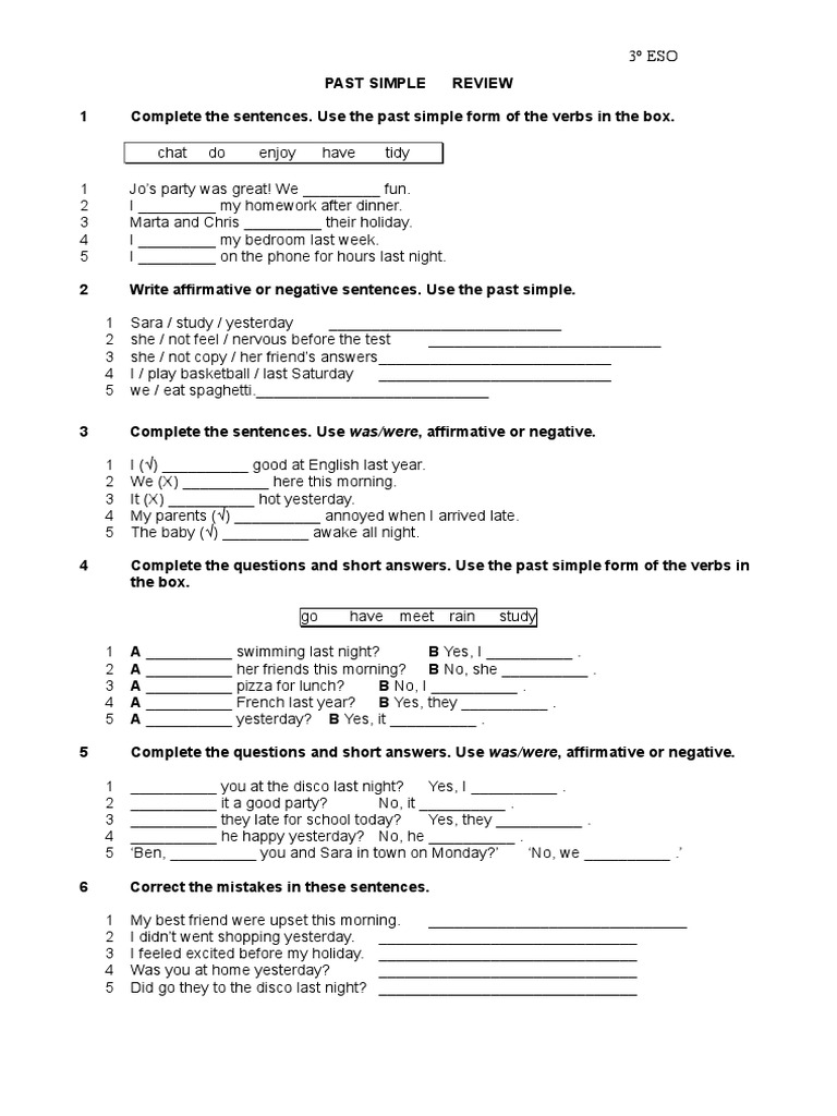 Past Simple Test | PDF