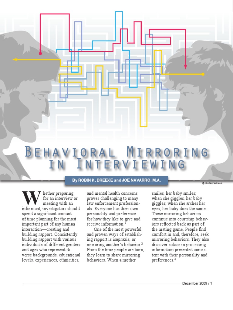 Behav Mirroring Interview Pdf Nonverbal Communication Conversation
