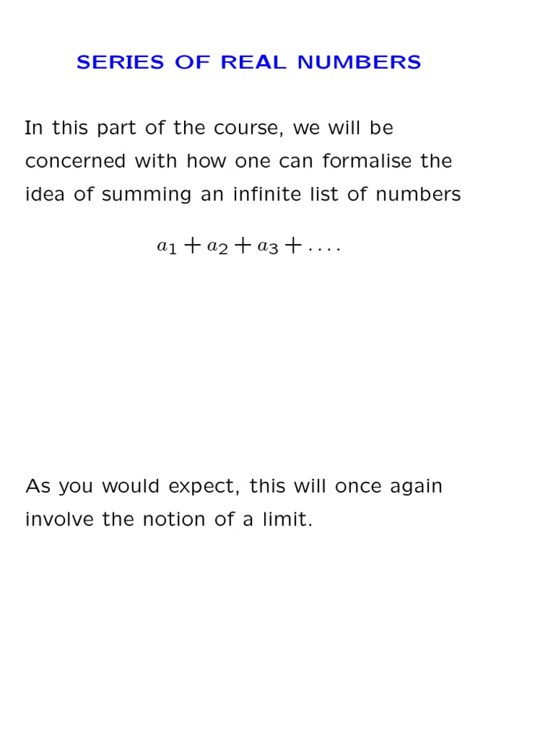 Series Pdf Pdf Series Mathematics Sequence