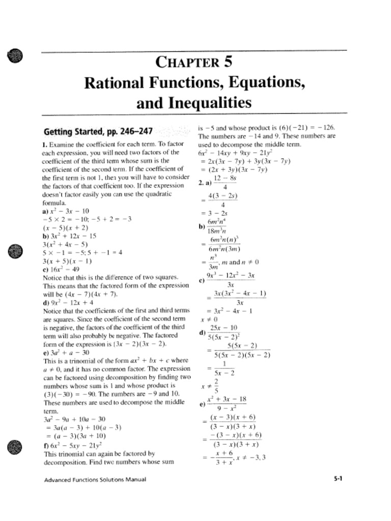 Mhf4u Chapter 5 Nelson Solutions Manual PDF | PDF