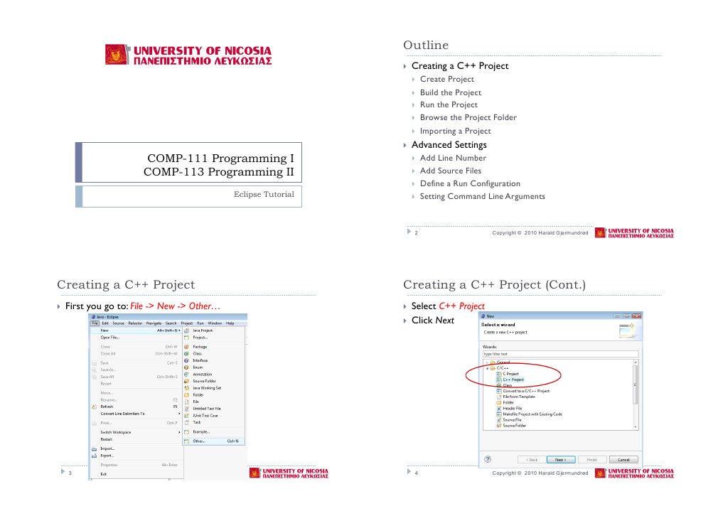 Outline: COMP-111 Programming I COMP-113 Programming II | PDF ...