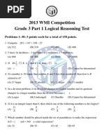 Mathematical Reasoning Practice Test | PDF