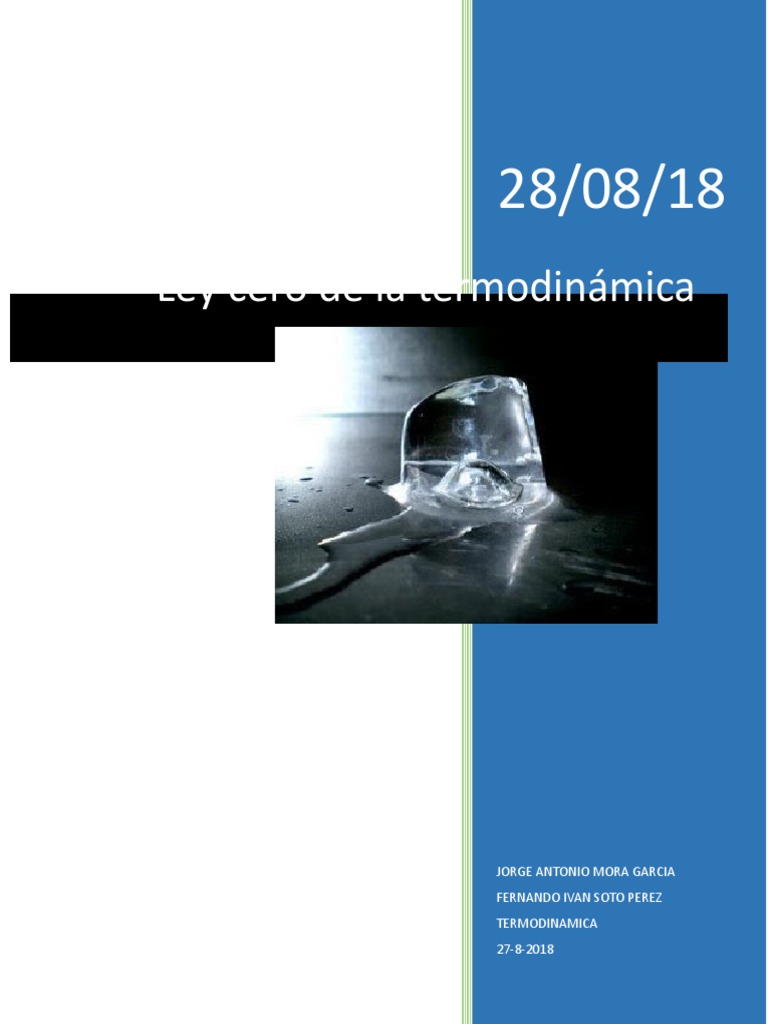 Ley Cero De La Termodinámica Pdf Temperatura Termodinámica 1288