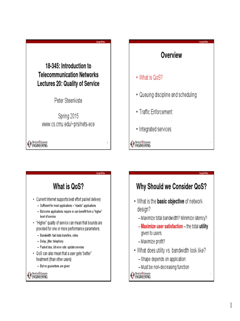 18-345: Introduction To Telecommunication Networks Lectures 20: Quality ...