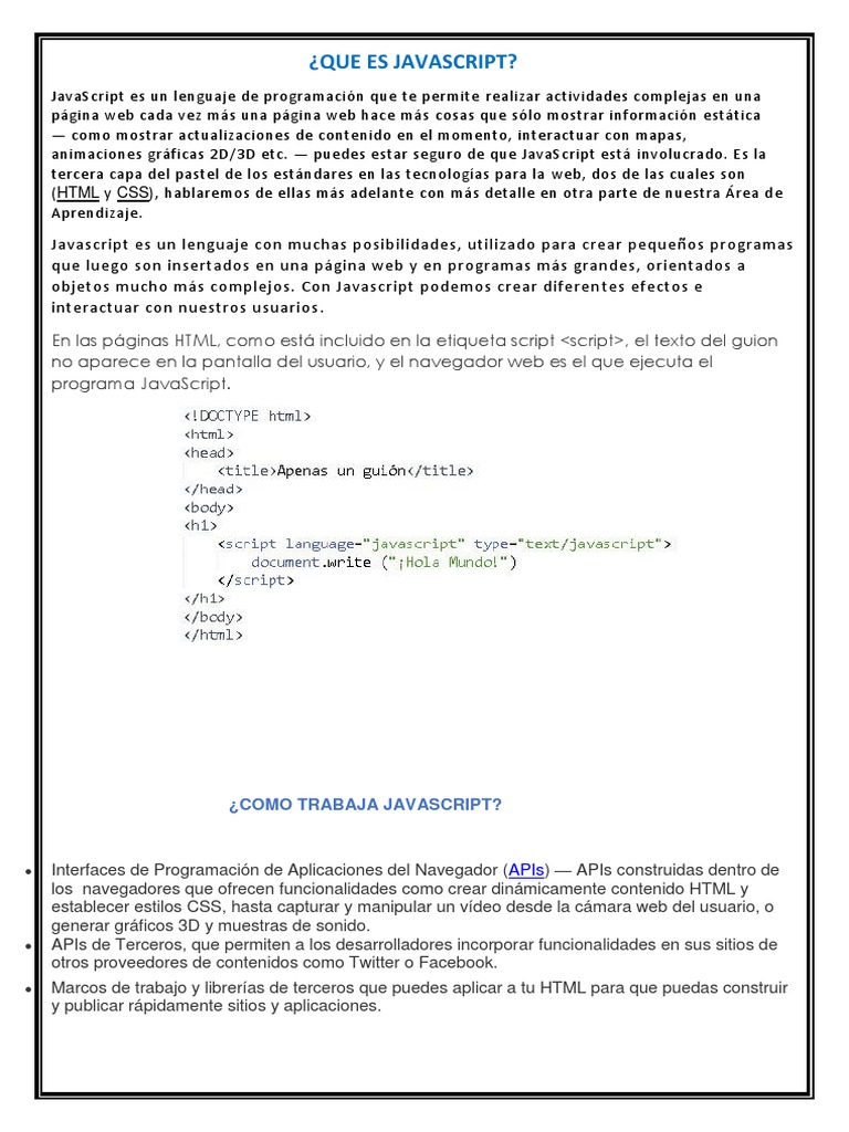 Que Es Javascript | PDF | Script Java | Red mundial