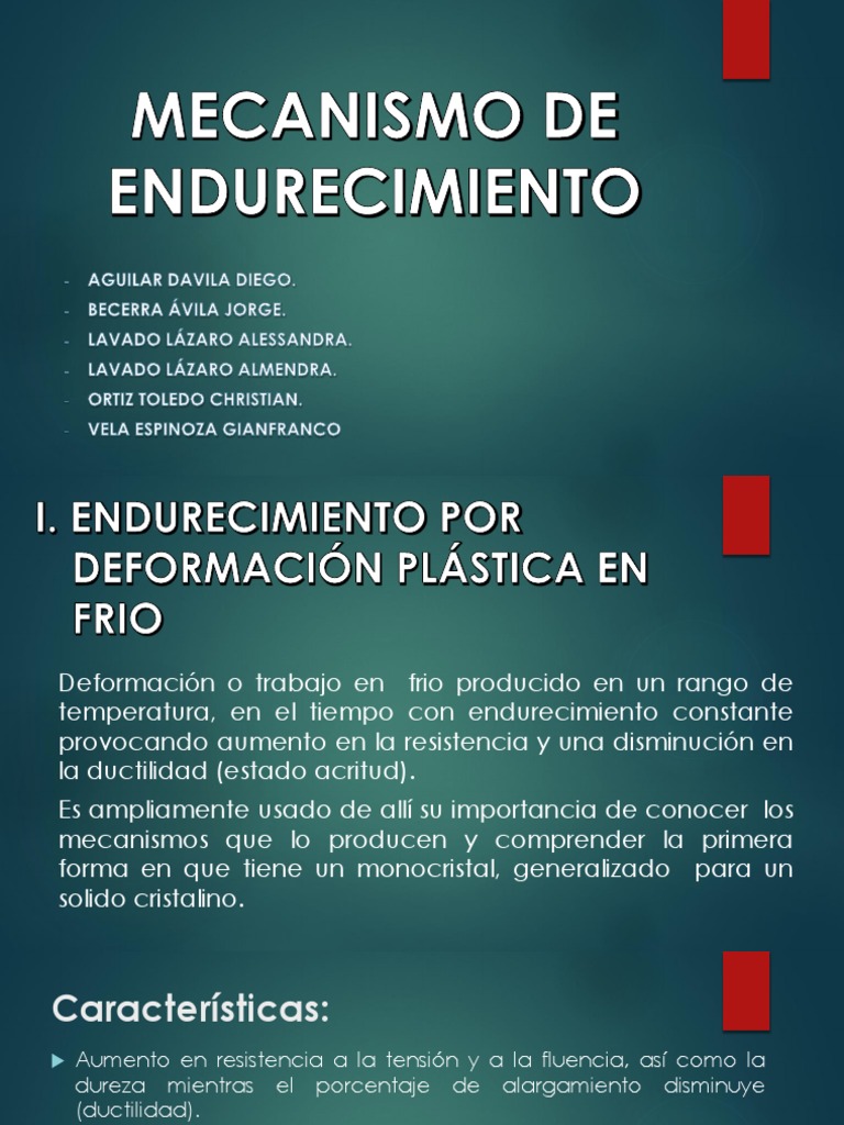 Mecanismos de Endurecimiento Diapositivas PDF | PDF | Nucleación ...