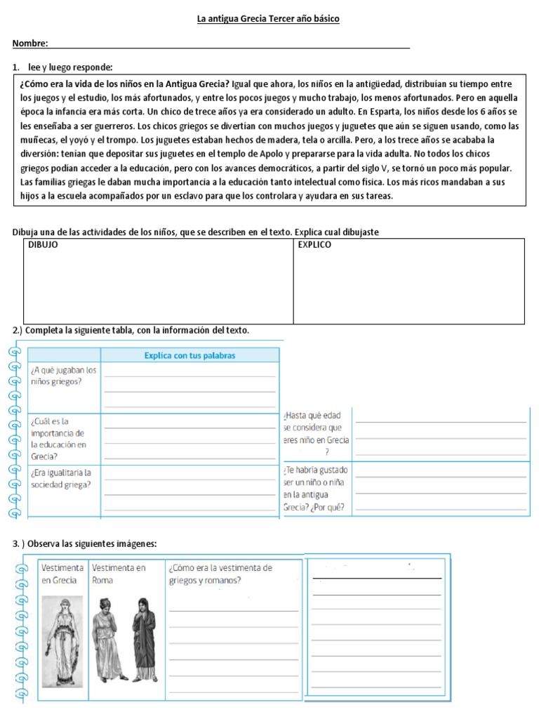 La Antigua Grecia Tercer Año Básico | PDF | Antigua Grecia | Grecia