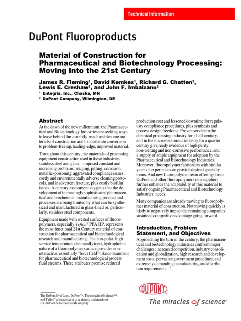 DuPont Fluoroproducts PDF | PDF | Wetting | Fluorine
