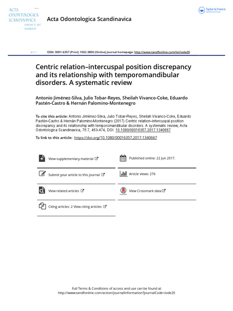Centric Relation-Intercuspal Position | PDF | Medicine | Health Sciences