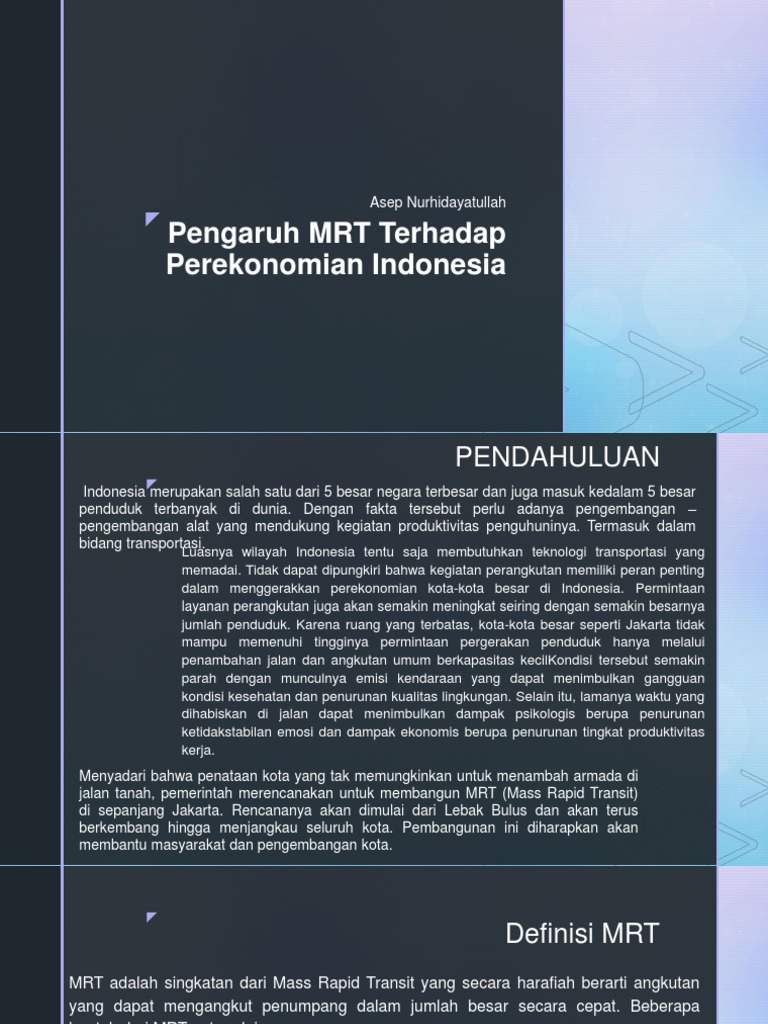 Manfaat dan Tantangan Pembangunan MRT | PDF | Bisnis | Komputer