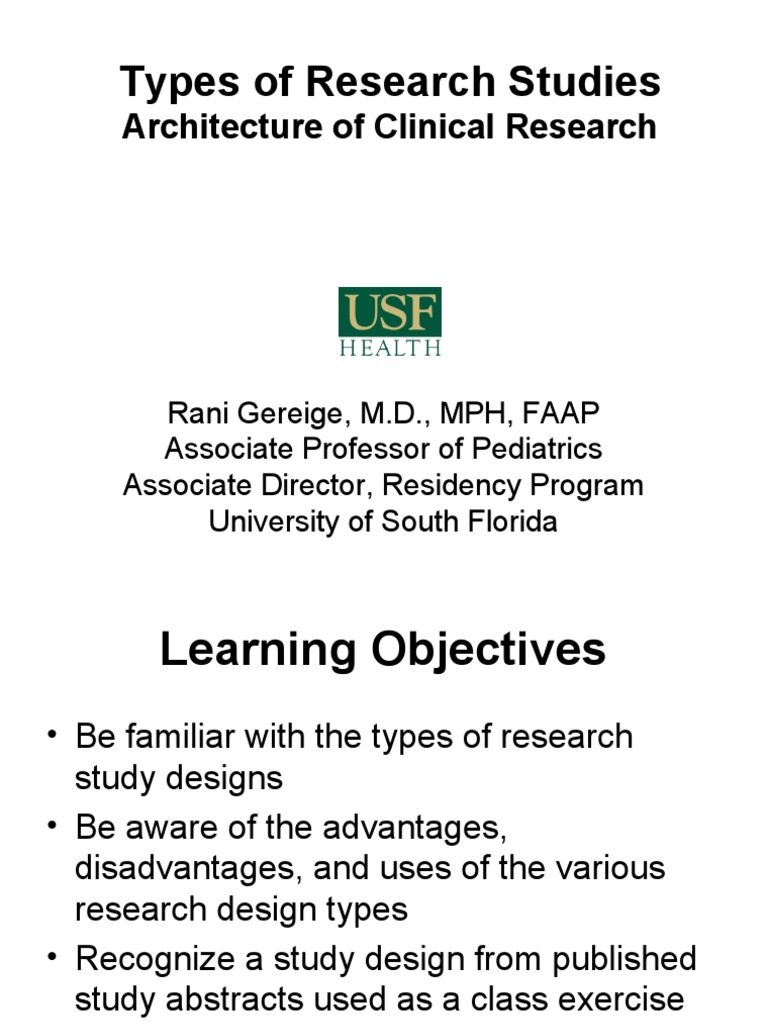 Types of Research Studies Aug 1507 | PDF | Cohort Study | Randomized ...