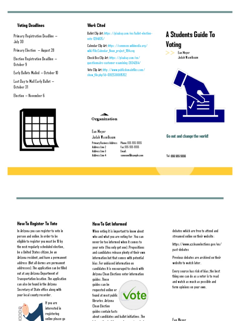 Brochure Group Project | PDF | Voter Registration | Voting