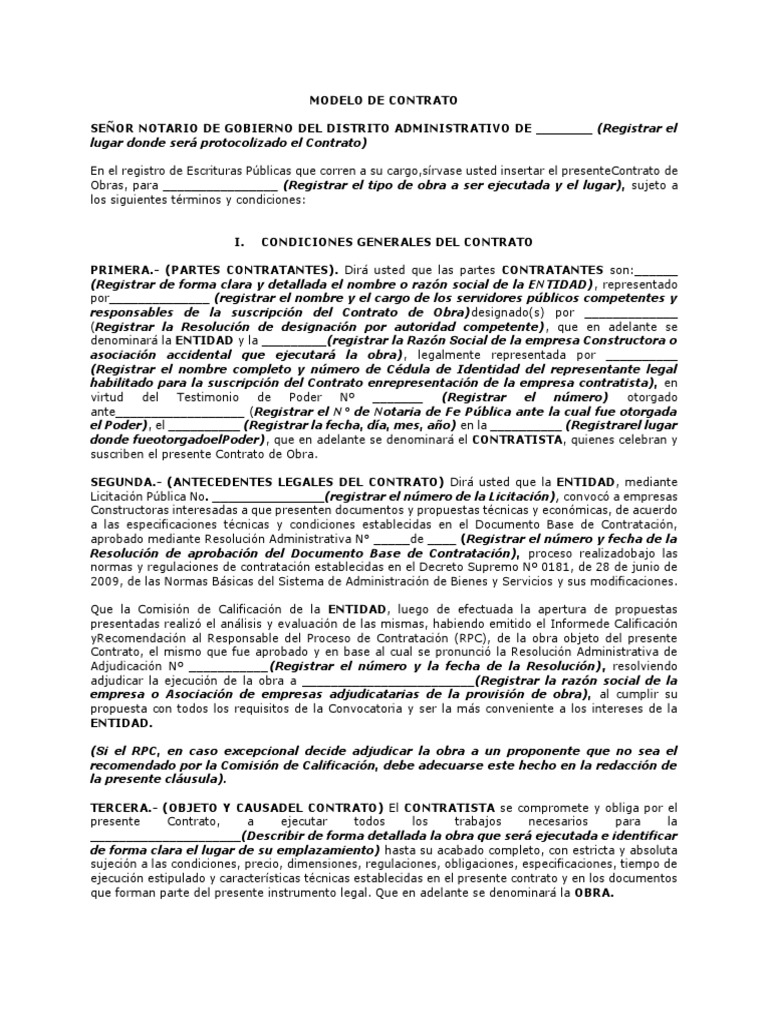 Modelo de Contrato Empresa | Unduh gratis PDF | Topografía | Derecho laboral