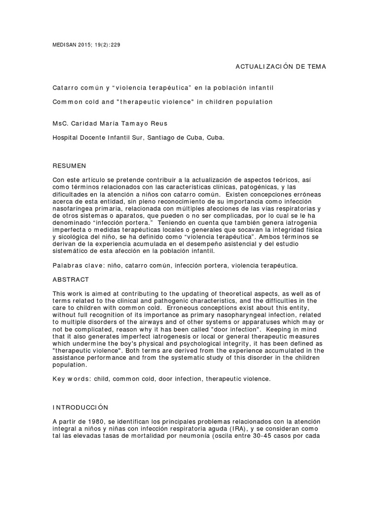 Catarro común | PDF | Resfriado comun | Ciencias de la Salud