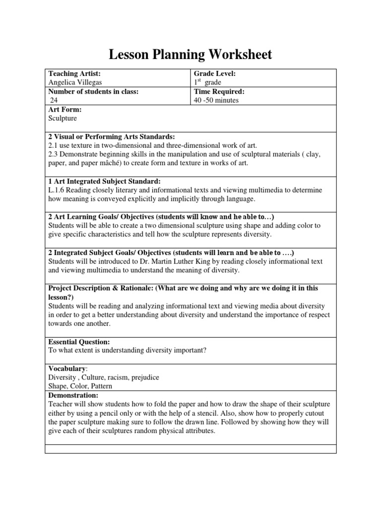 Lesson Plan Diversity 300 | PDF | Multiculturalism | Classroom