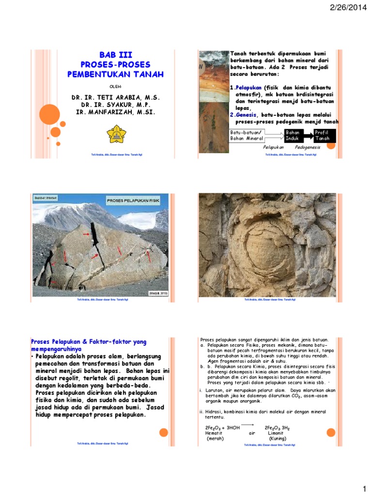 Proses-Proses Pembentukan Tanah | PDF