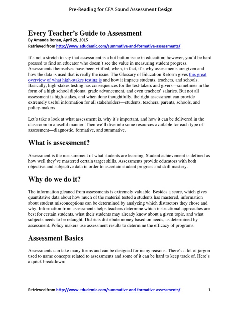 Understanding Assessment Types in Education | PDF | Educational ...
