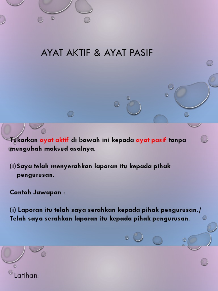 Ayat Aktf & Pasif | PDF