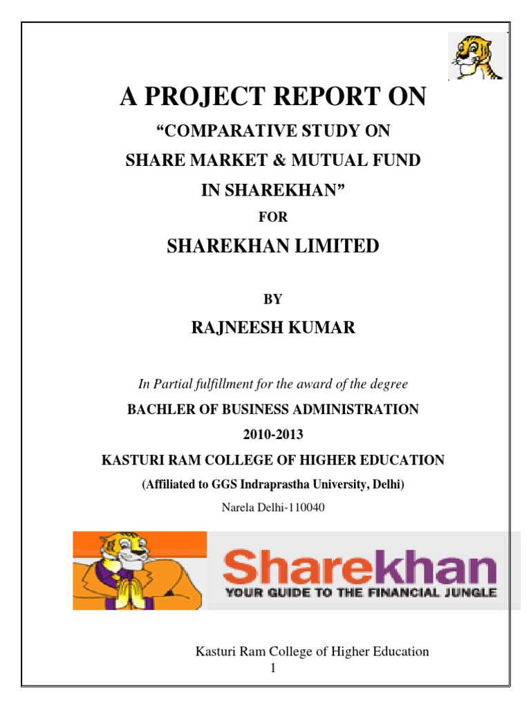 Project For Sharekhan | PDF | Stocks | Stock Market