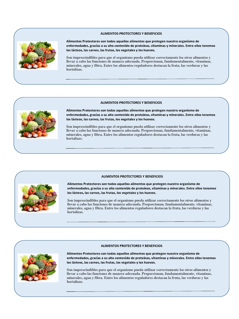 Alimentos Protectores y Beneficios | PDF